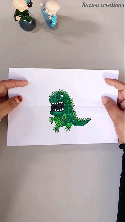 How to draw a Dinosaur Folding Surprise|Easy drawing for kids|Folding ...