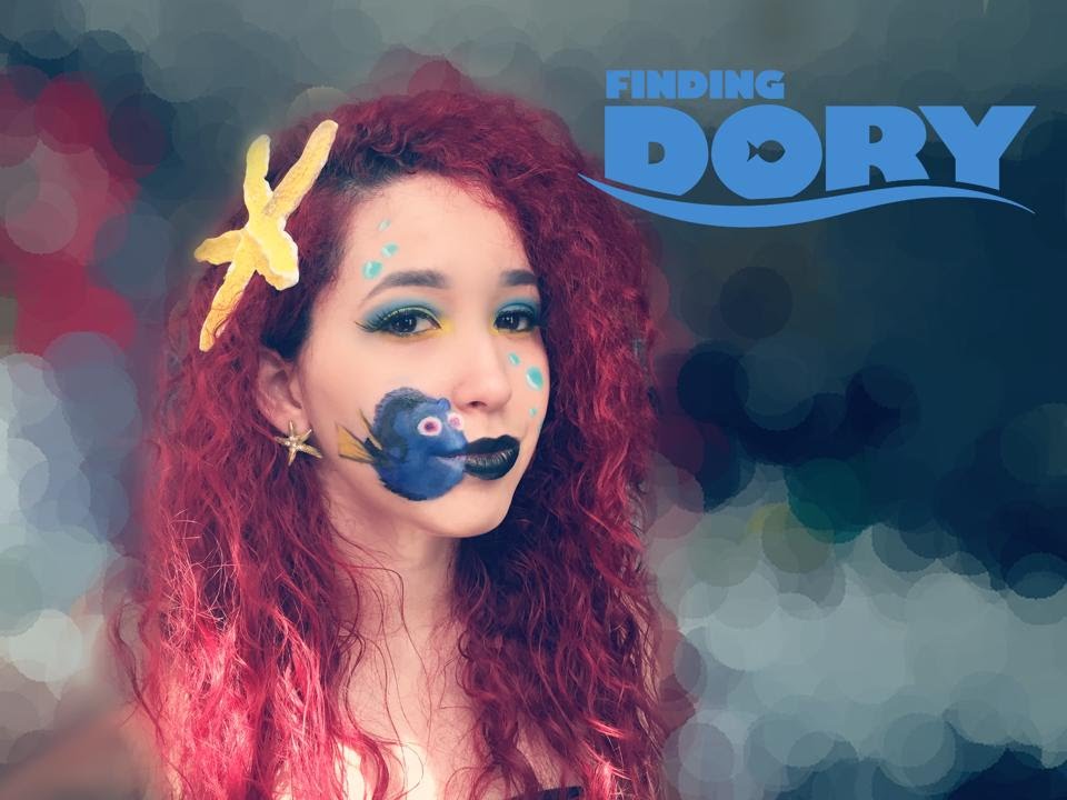 Finding Dory makeup (Dory Face Paint) Jermaries Snow - YouTube