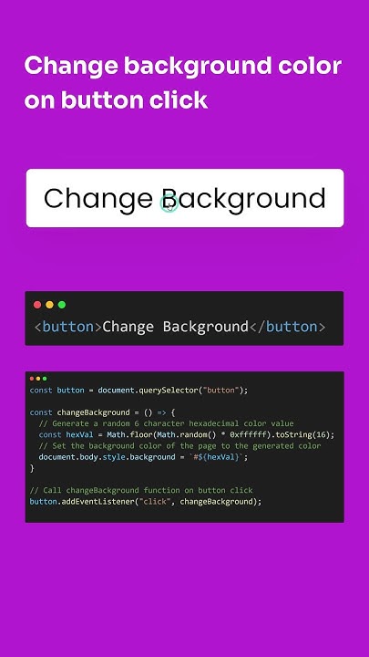 Change Background Color Randomly on Button Click in JavaScript - YouTube