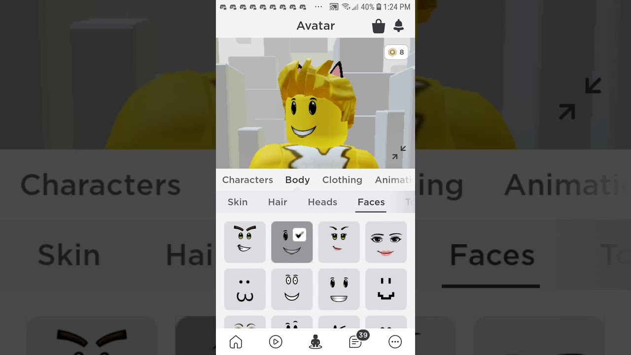 I got roblox blocky avater faces - YouTube
