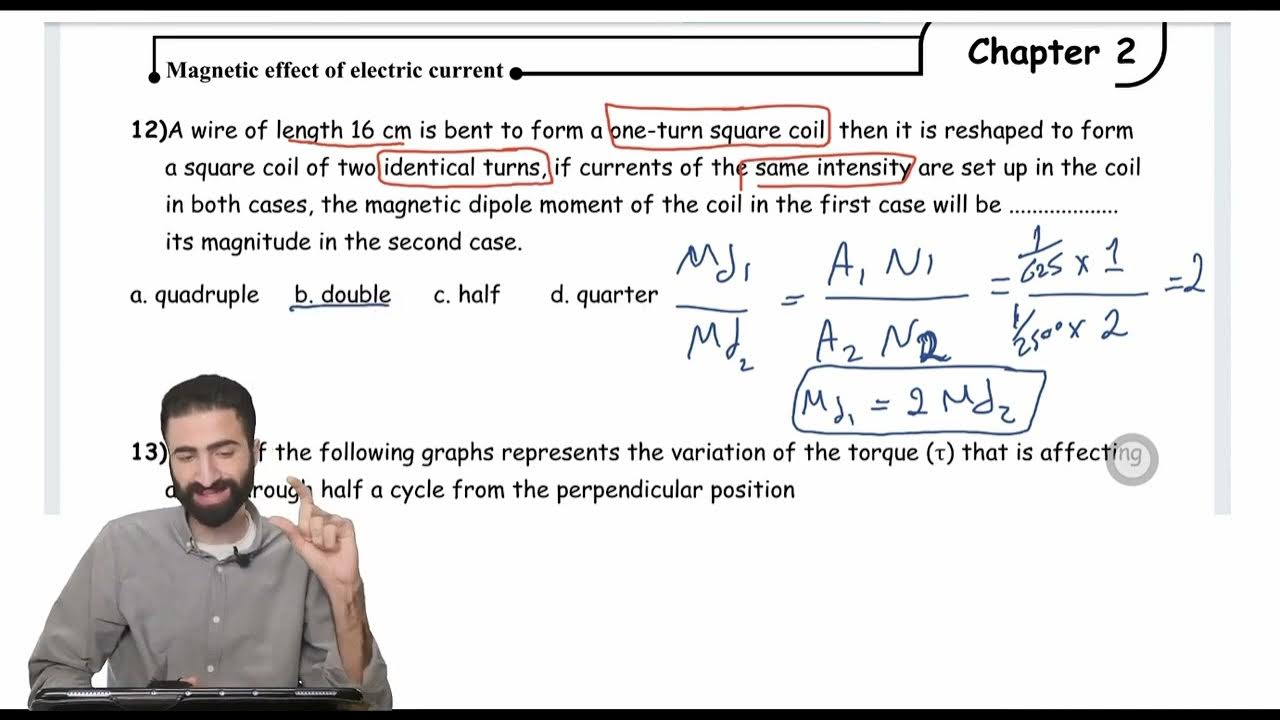 physics third secondary 2024 | chapter 2 lecture 4 part 3 solving on torque and galvanometer ...
