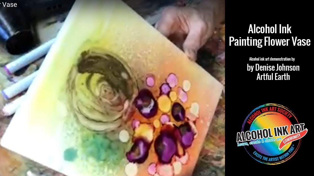 Alcohol Ink Painting Flower Vase - YouTube