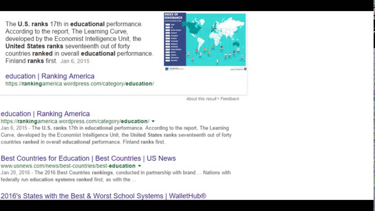 us education global ranking - YouTube
