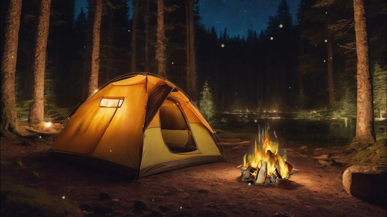 Cozy Camping with Shooting Stars, Crackling Campfire, & Nature Ambience ⛺️🔥💫 - YouTube