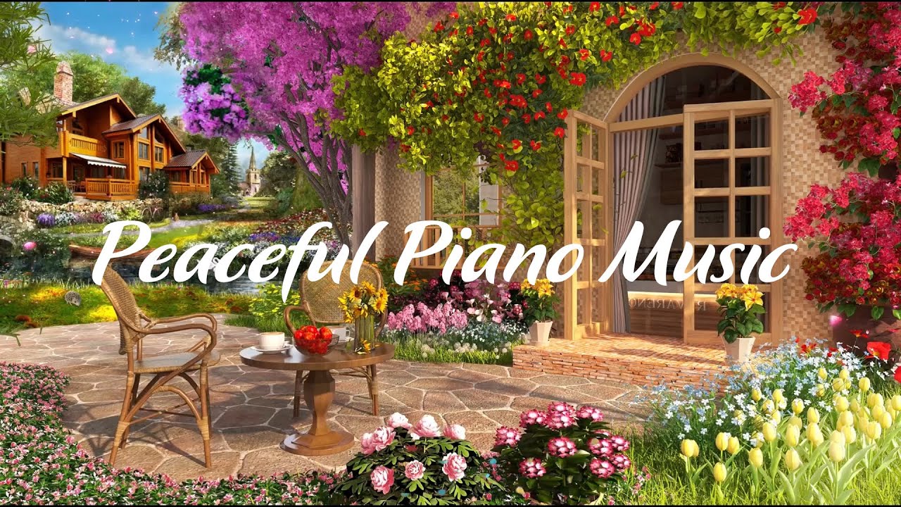SPRING AMBIENCE WITH CHERRY BLOSSOMS With Beautiful Relaxing Piano ...