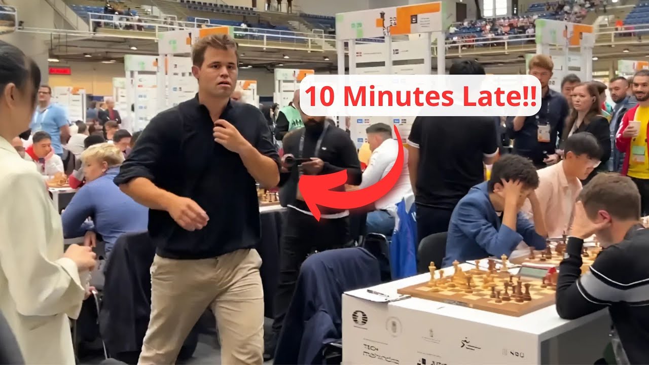 Magnus Carlsen Arrives 10 MINUTES LATE in the Chess Olympiad!! - YouTube