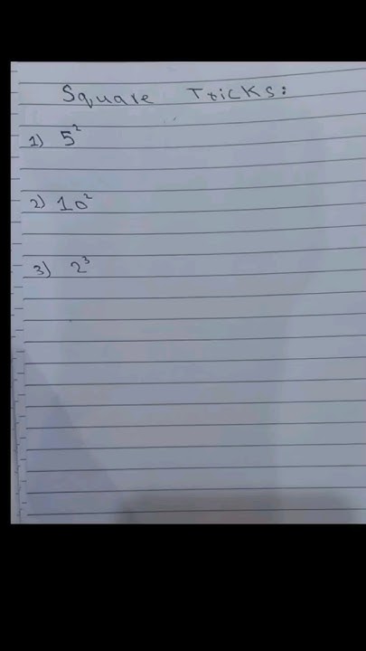 Square Tricks how to Square every number - YouTube