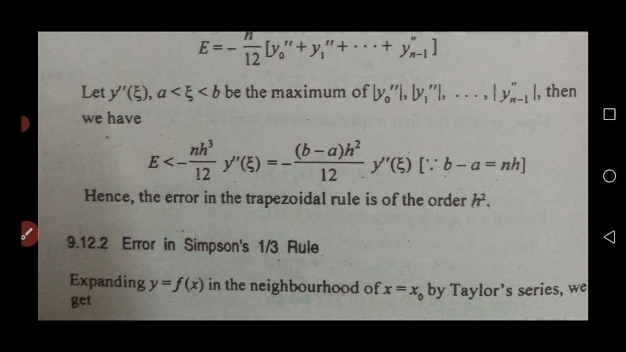 Error Formulas of Trapezoidal, Simpson's 1/3,Simpson's 3/8 and Weddle's ...