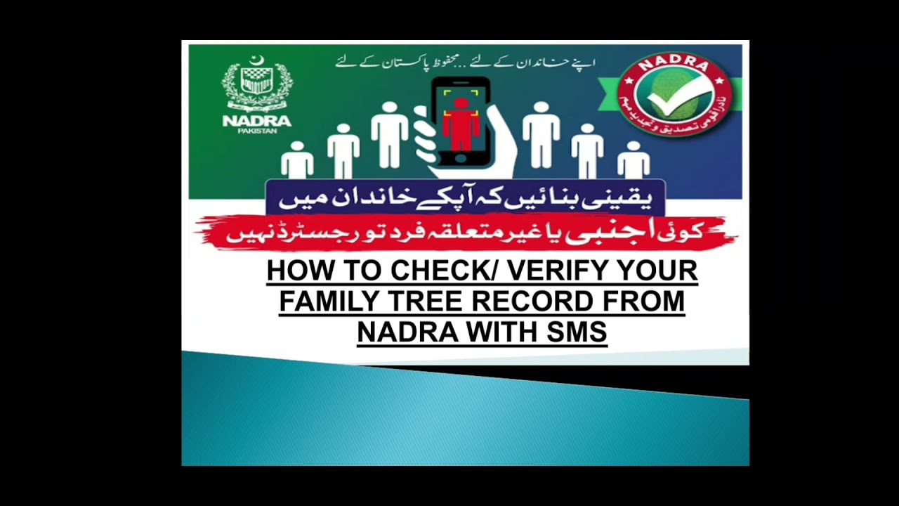 HOW TO CHECK AND VERIFY YOUR FAMILY TREE RECORD FROM NADRA WITH SMS AND ...