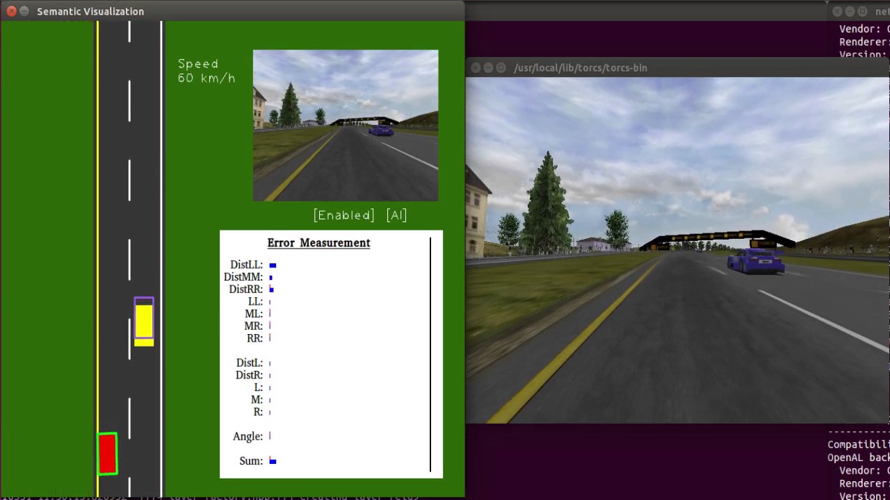 DeepDriving (Caffe 1.0.0rc5) in TORCS with 3 lanes - YouTube