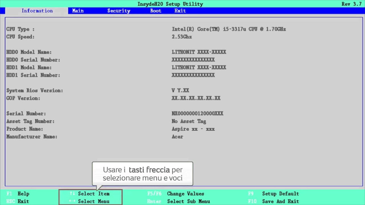 Cambiare la modalità BIOS da UEFI a Legacy - YouTube