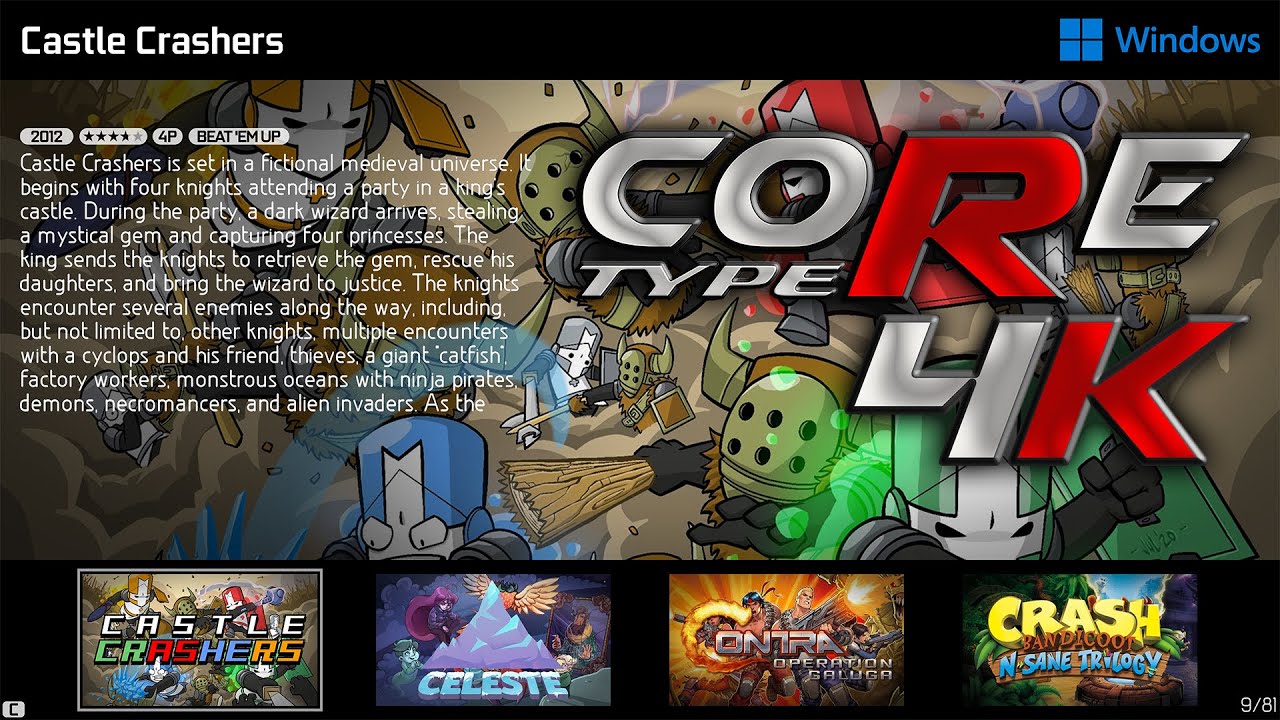 CORE Type R 4K - Helios Main Menu + Dynamic Game Menu - YouTube