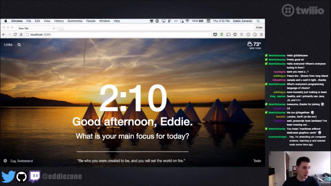 Building Real-Time Web Apps with JavaScript - March 10, 2016 Twitch Stream - YouTube