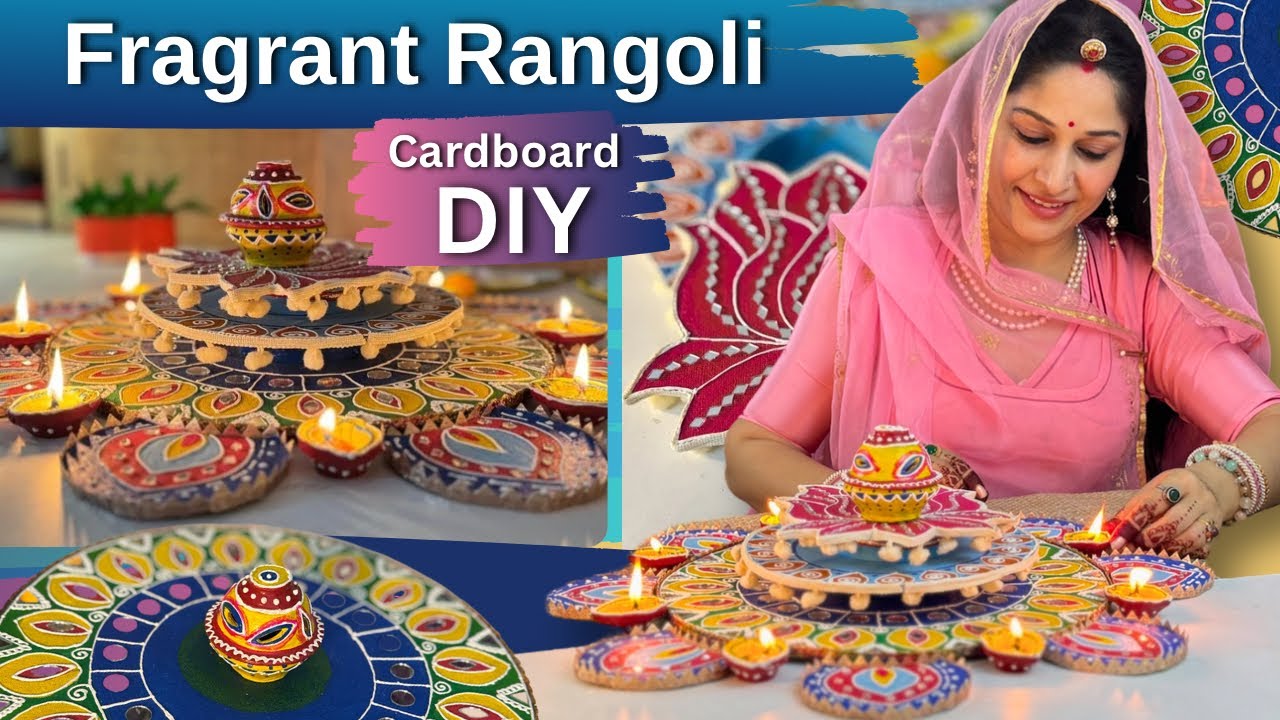 Fragrant Cardboard Rangoli DIY | How to Make Perfect Cone for Cone work ...