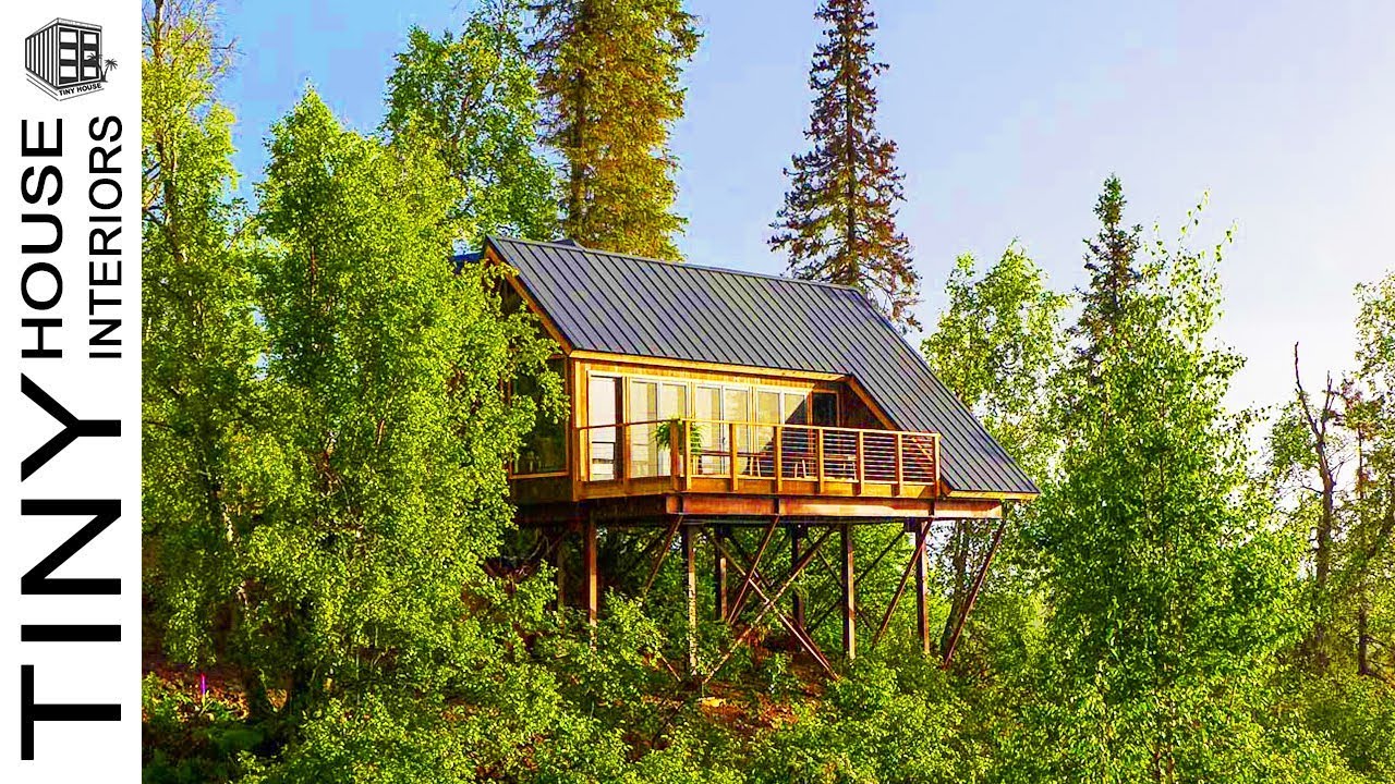 Alaskan Mountain Treehouse | Tiny House Interiors - YouTube