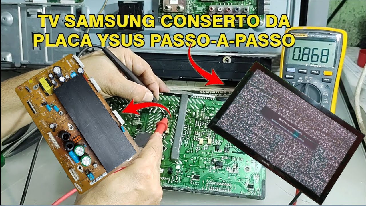 Tv Samsung PL42C450. Não liga. Conserto passo a passo da y-sus. - YouTube