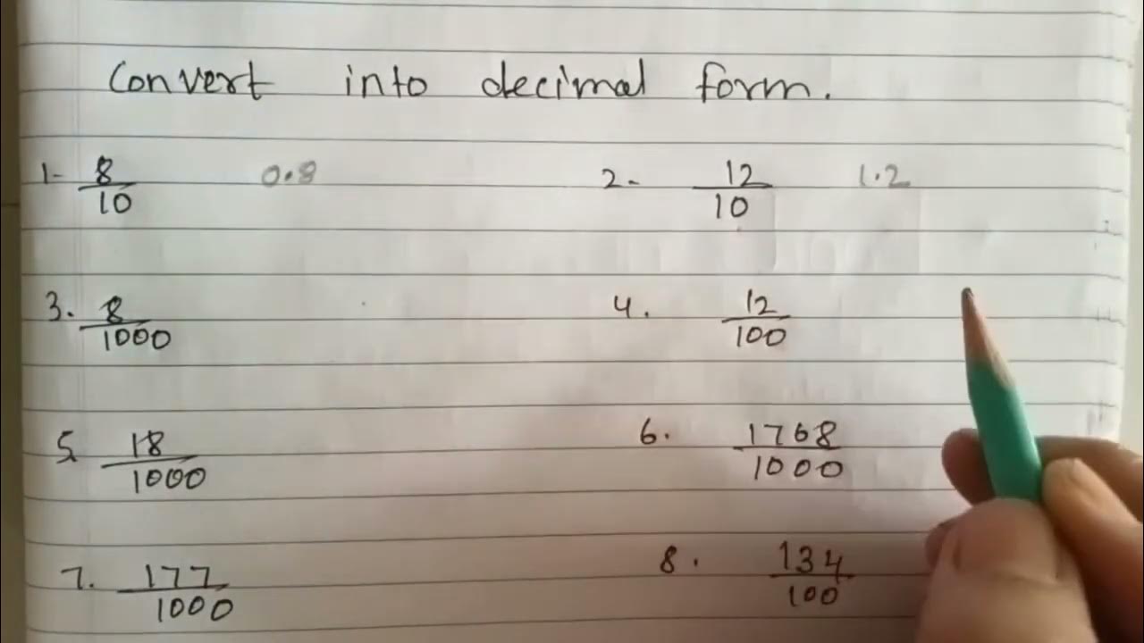 Convert the numbers into decimal form. - YouTube