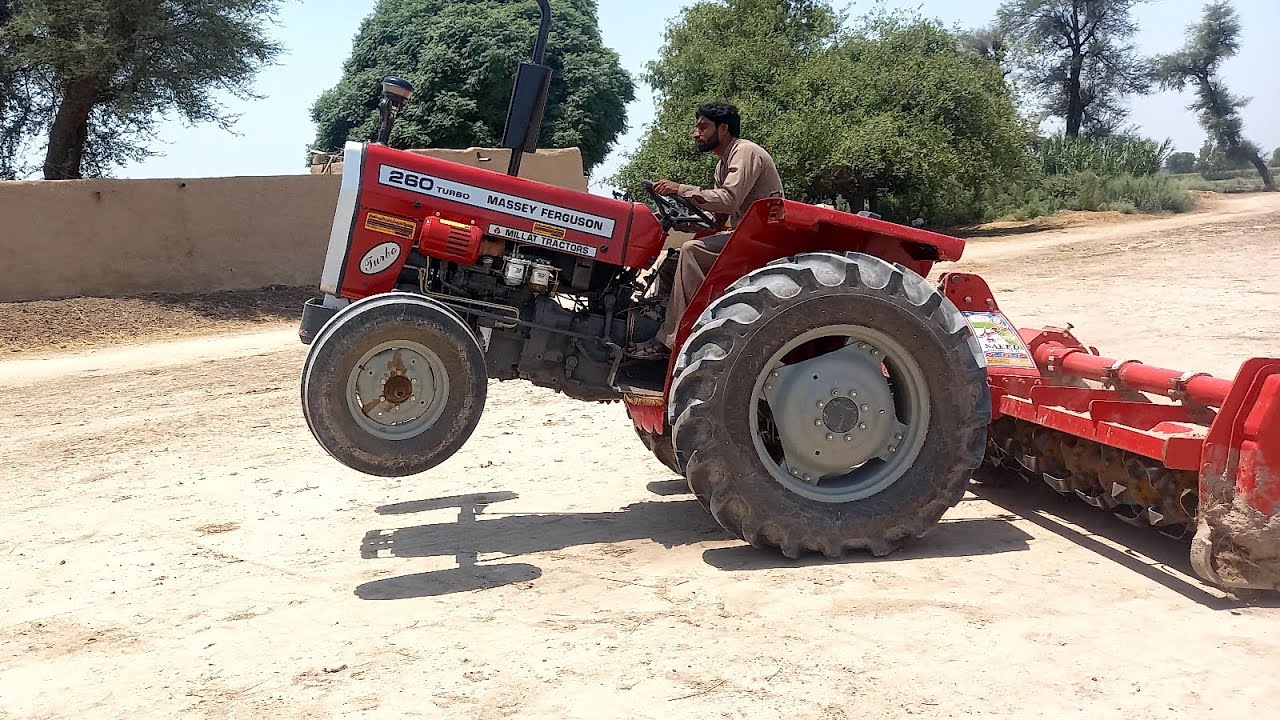 MF260 stunts with 90 cutter big rotavator 😱 - YouTube