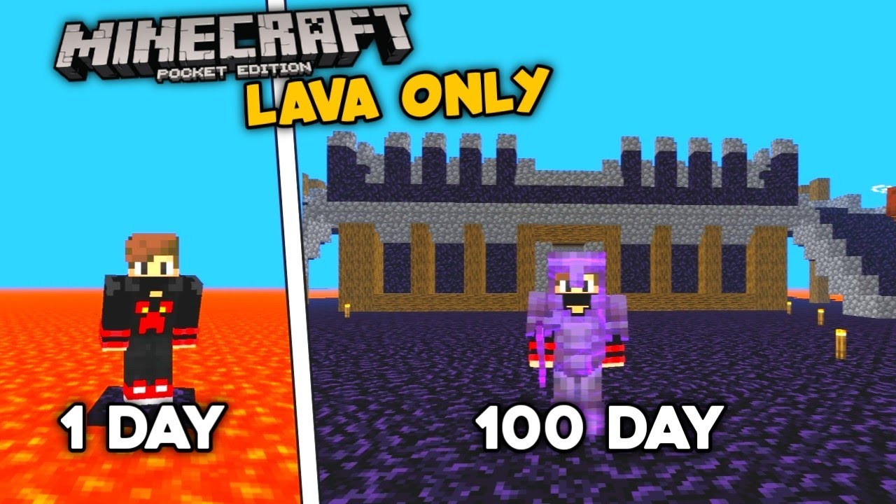 I Survived 100 Days In Lava Only World In Minecraft Hindi Youtube