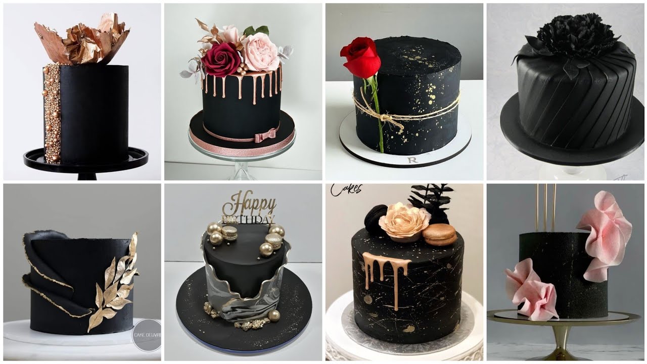 Black colour Birthday cake design/ Black cake /Black cake ideas - YouTube