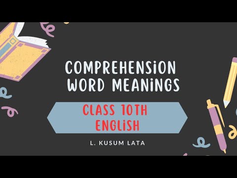 Comprehension Question • Word meanings • Class 10th English • Jkbose ...