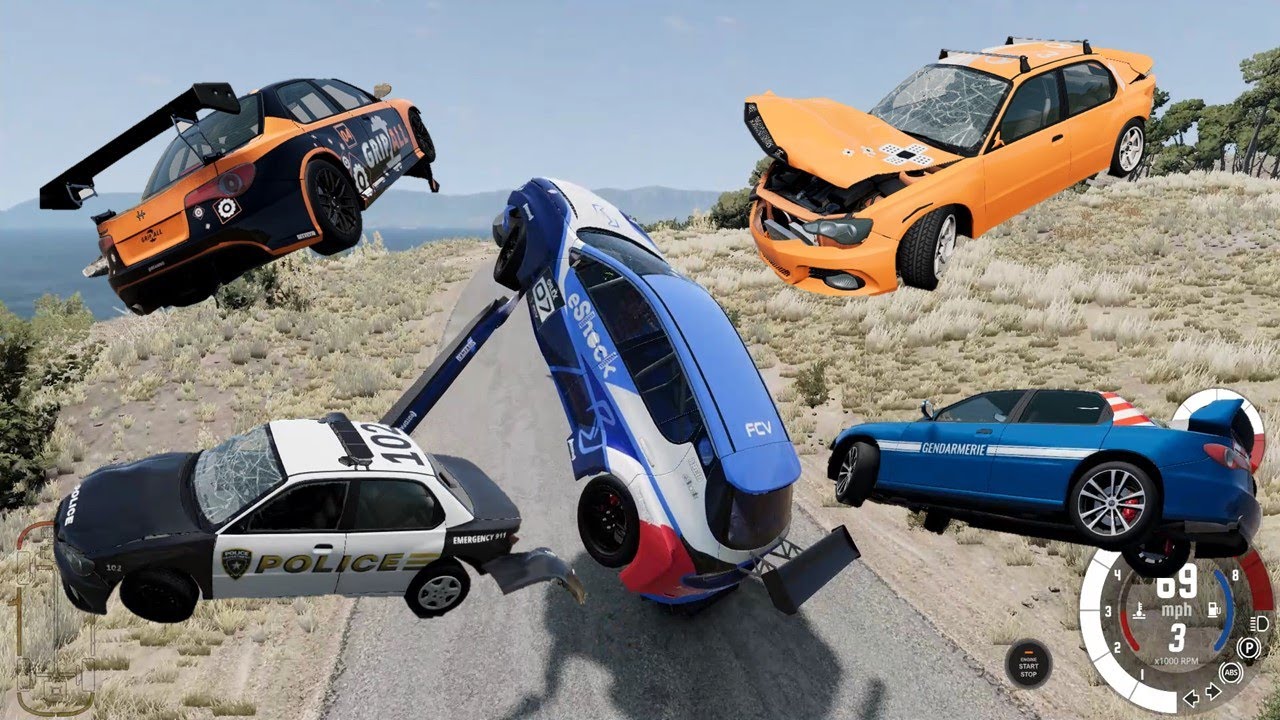 BeamNG Small Island Chase | Car Racing | Car Stunts | BeamNG Drive ...