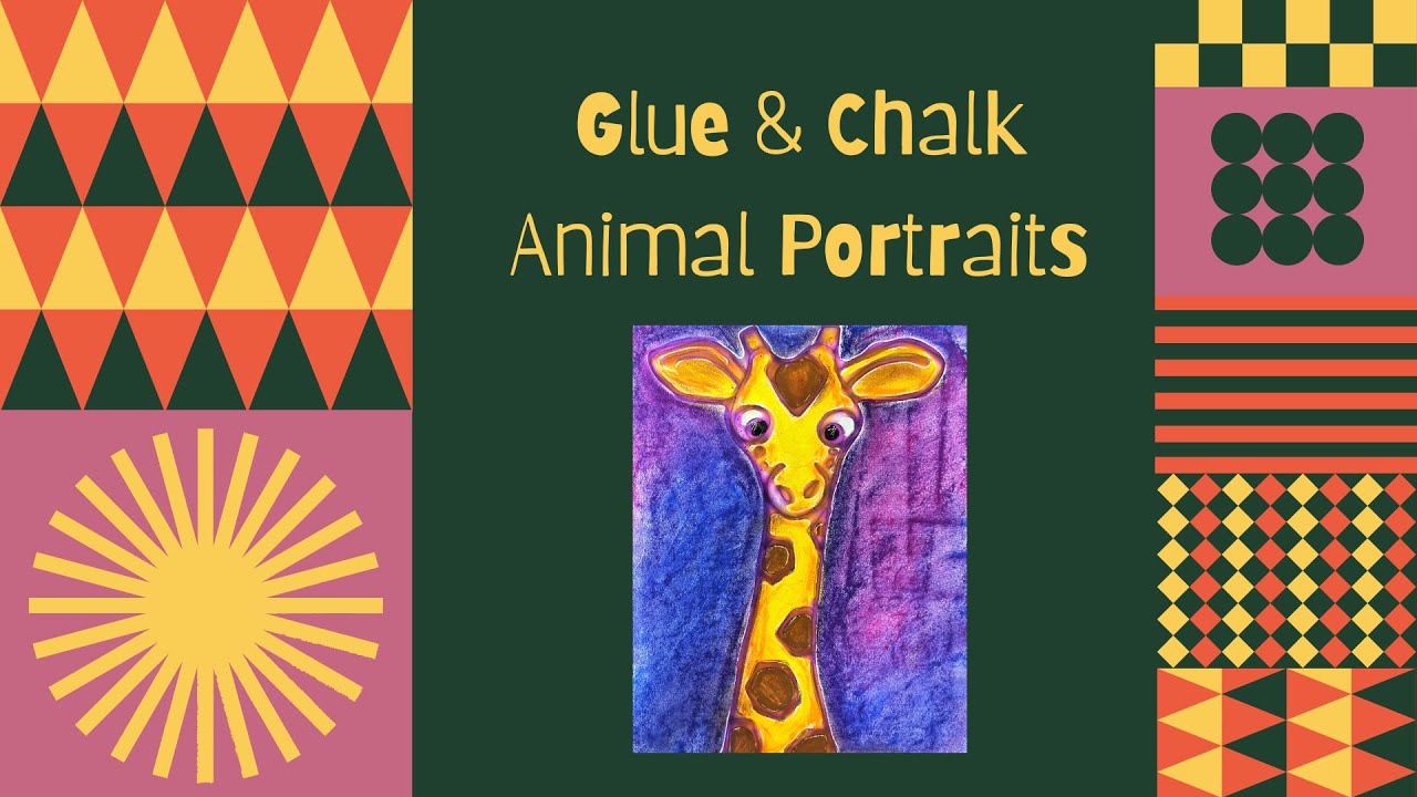 Glue & Chalk Animal Portraits - YouTube