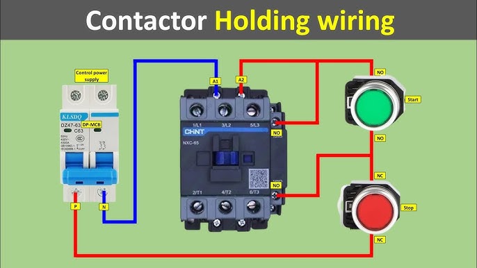 Holding Contact Diagram 3 Phase Contactor Wiring Diagram Start Stop