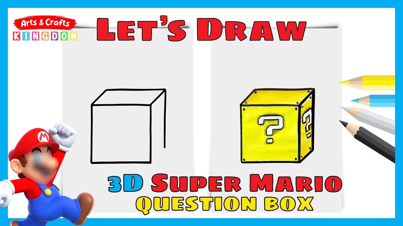 The Super Mario Bros Movie 3D Question Box | How To Draw A Cube | # ...