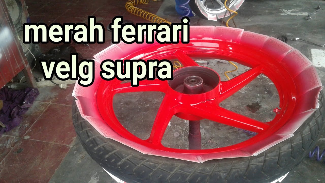 Cat warna merah ferrari velg supra x - YouTube