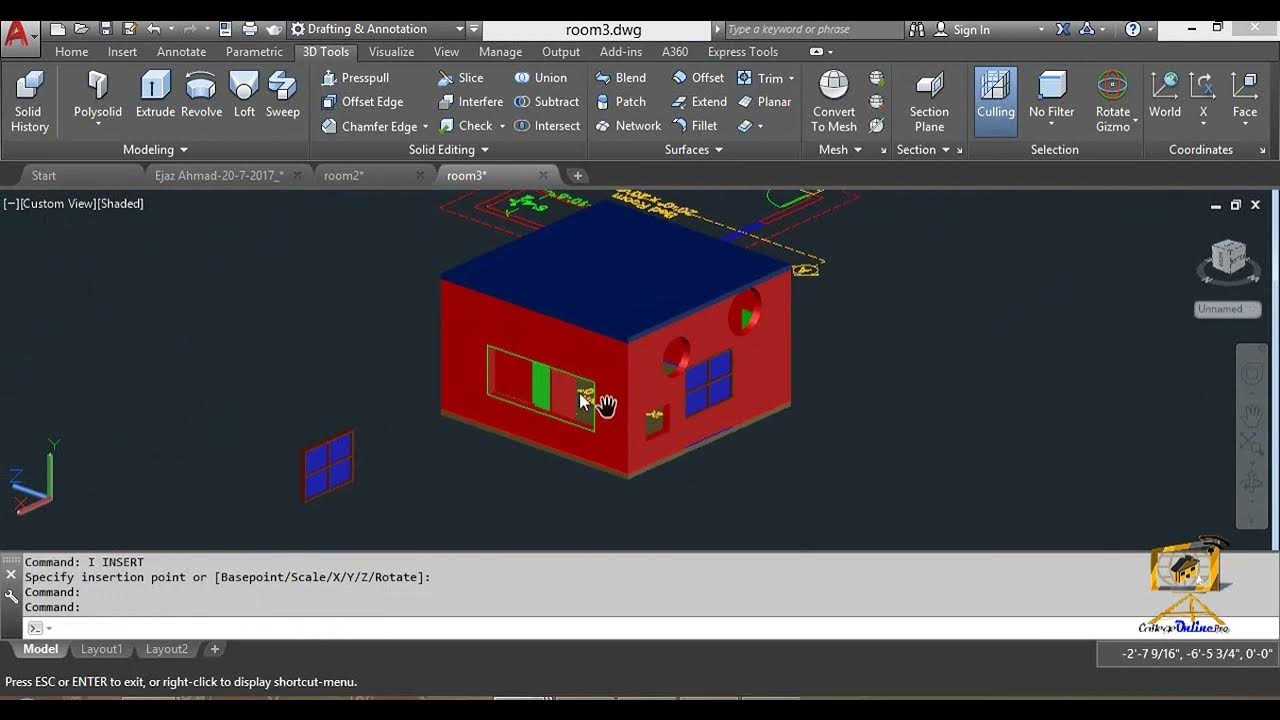Block command || Insert command || Block Edit Command for 3d windows in ...