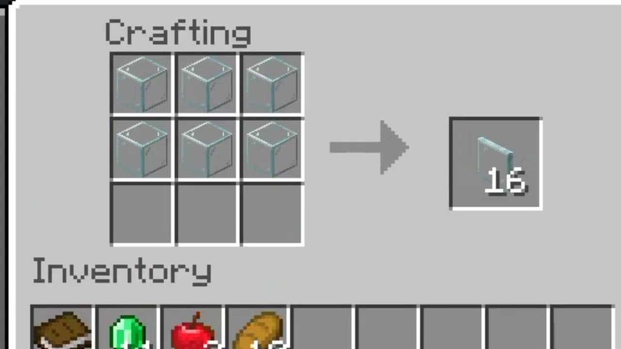Minecraft:how to make glass pane - YouTube