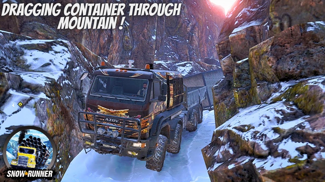 Dragging Container Through Mountains | LAKE KOVD | SNOWRUNNER Gameplay ...
