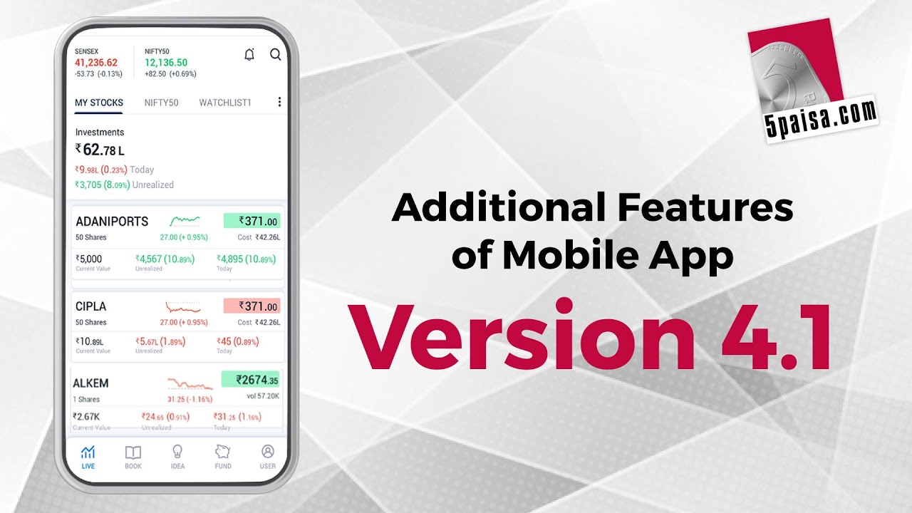5paisa Mobile App Additional Feature Android v4.1 | Product | Features ...