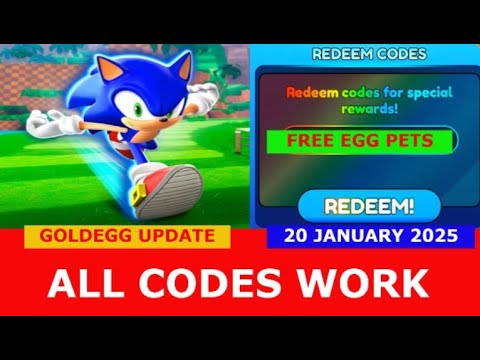 *ALL CODES WORK* [🥚GOLDEGG] Sonic Speed Simulator ROBLOX | FREE EGG PETS | JANUARY 20, 2025 ...