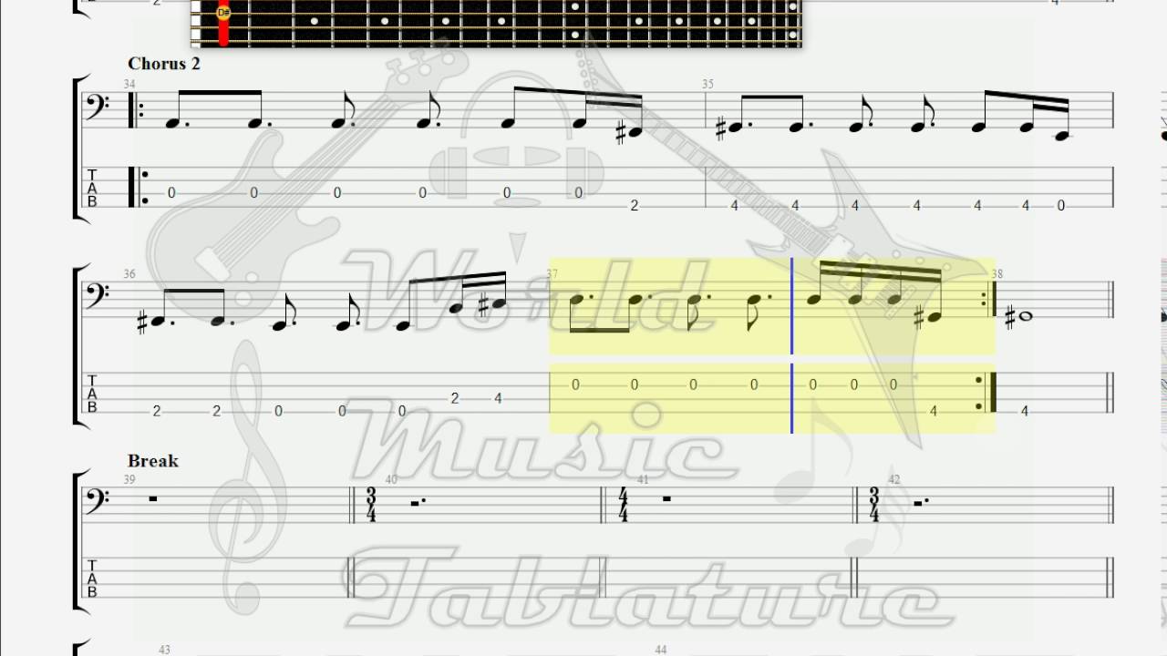 Creed Creed Hide tchodz BASS GUITAR TAB - YouTube