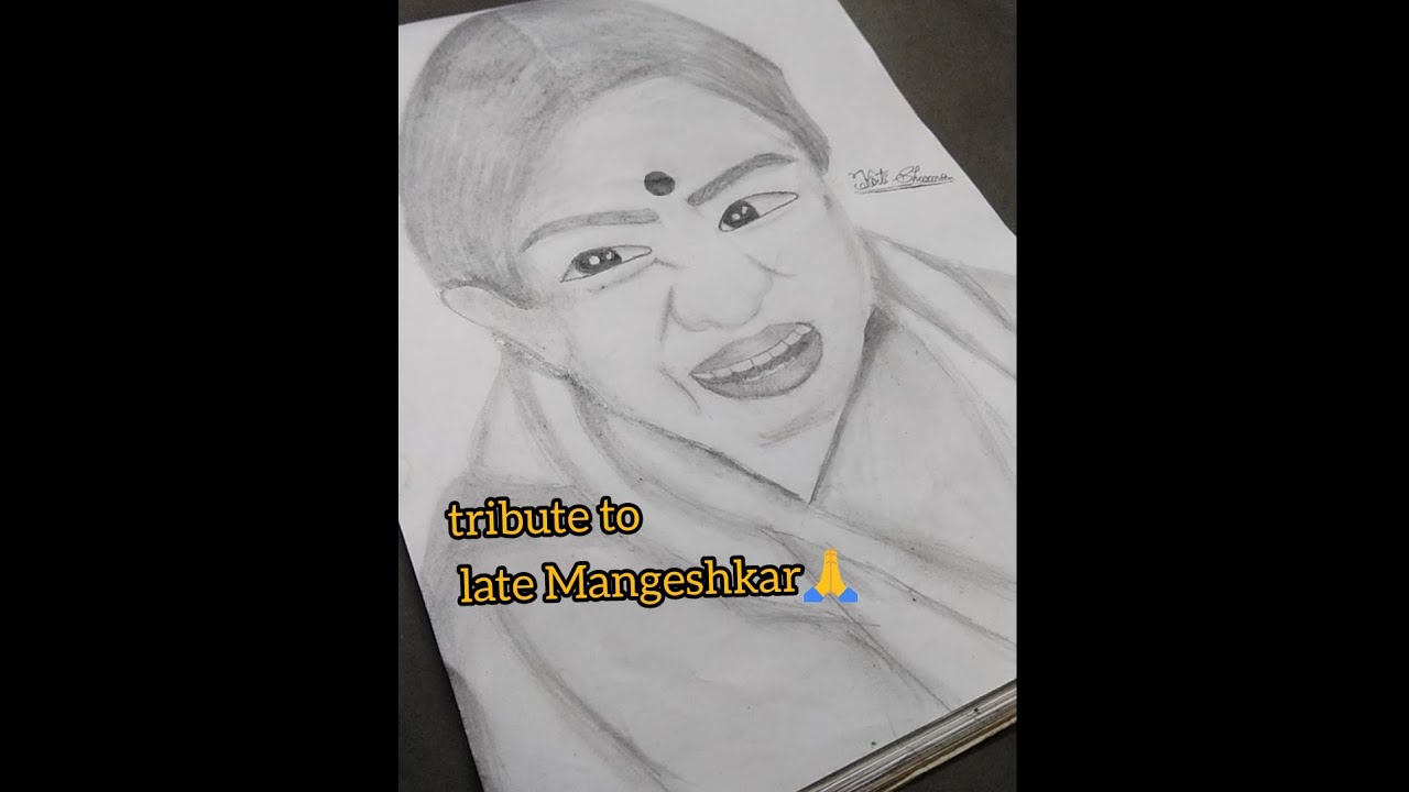 Lata Mangeshkar drawing 😍 in easy steps | for beginners 💖 - YouTube