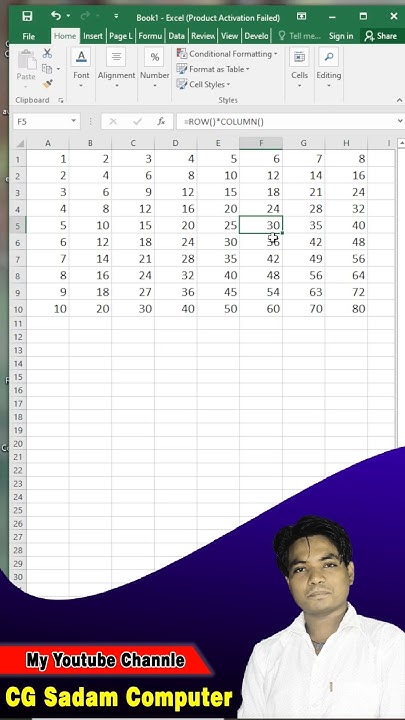 How to Create multiplication Table in Excel || एमएस एक्सेल में पहाड़ा ...