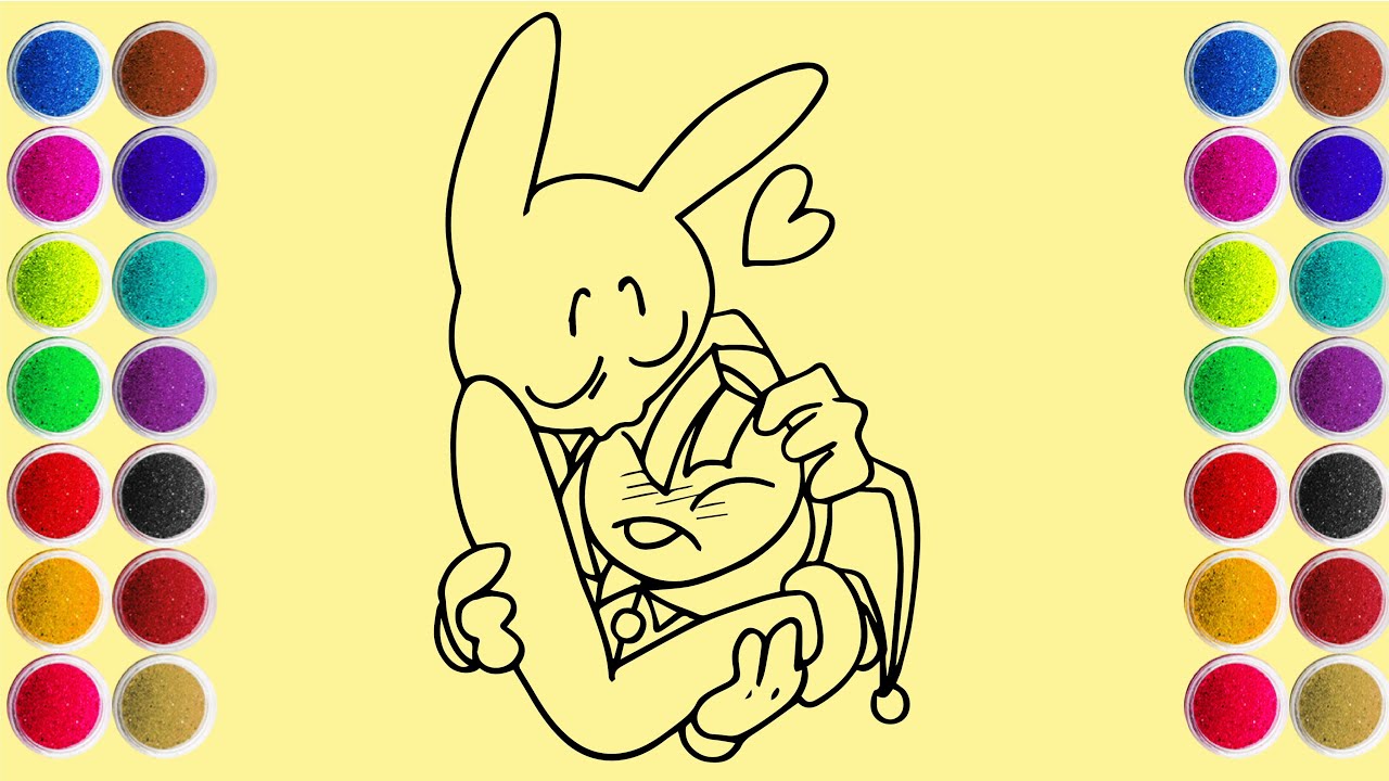 Draw and Coloring Amazing Digital Circus - Pomni x Jax - Sand Painting ...