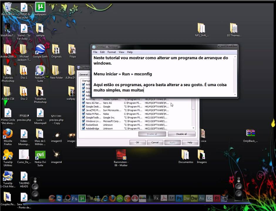 Como alterar um programa de arranque do windows 7 - YouTube