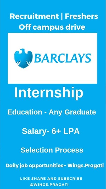 Barclays hiring freshers #job #youtubeshorts #share #short #recruitment #vacancy #internship # ...