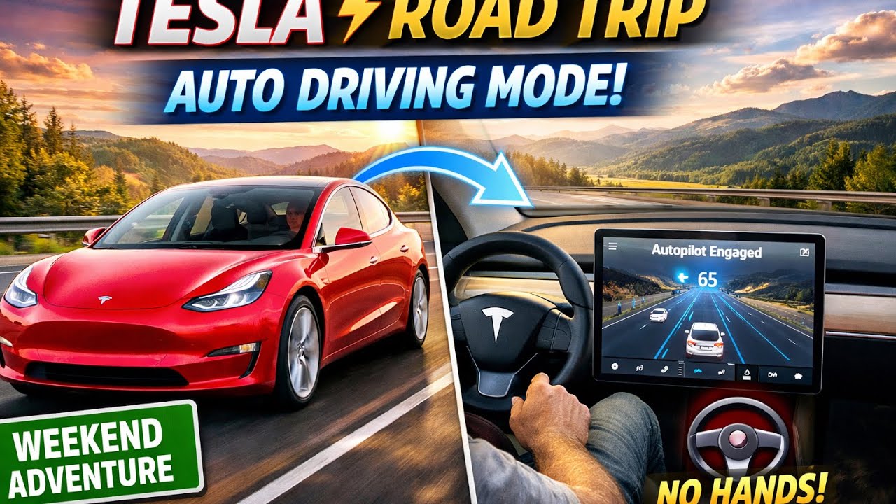 Tesla Auto Driving Mode on a Weekend Road Trip | Smooth & Relaxing ...