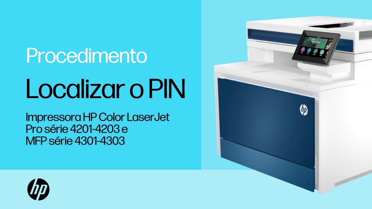 Como localizar o PIN nas impressoras HP Color LaserJet Pro 4201-4203 e ...