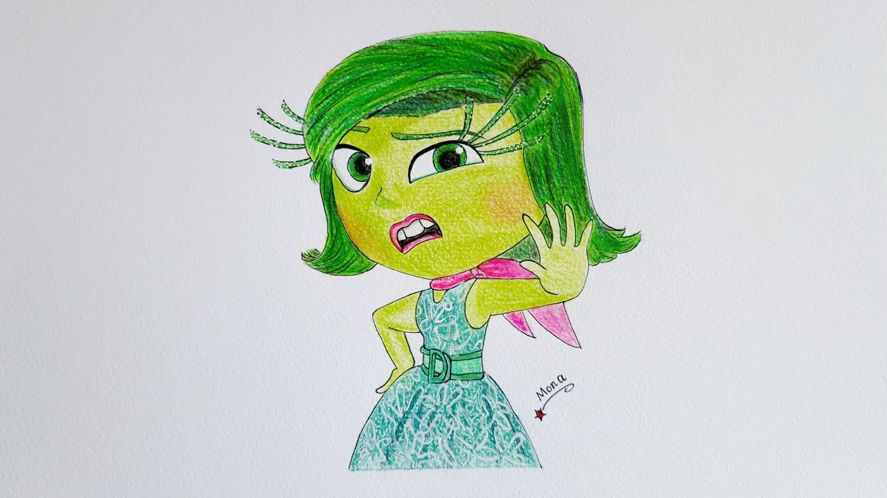 How to draw Disgust from inside out/Disney Pixar's - YouTube