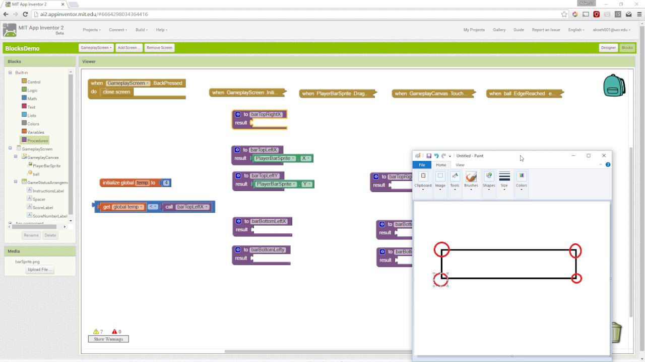 Brick Breaker: Part 8 - Paddle Corners and Procedures with Returns ...