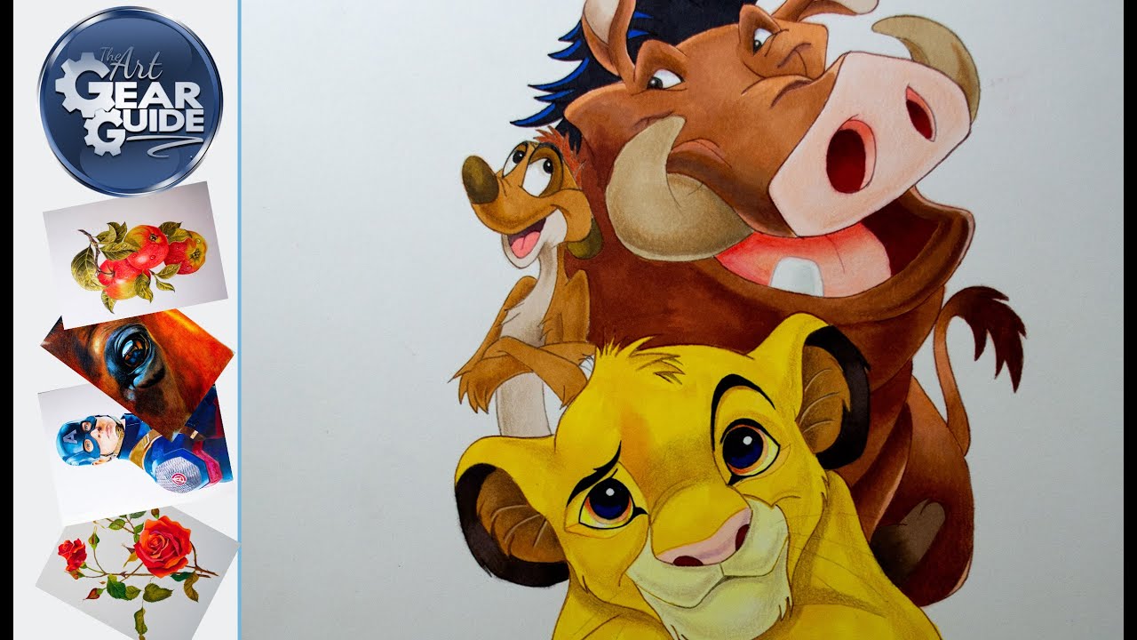 Lion King Art With OLO Markers, Simba, Pumbaa and Timon - YouTube