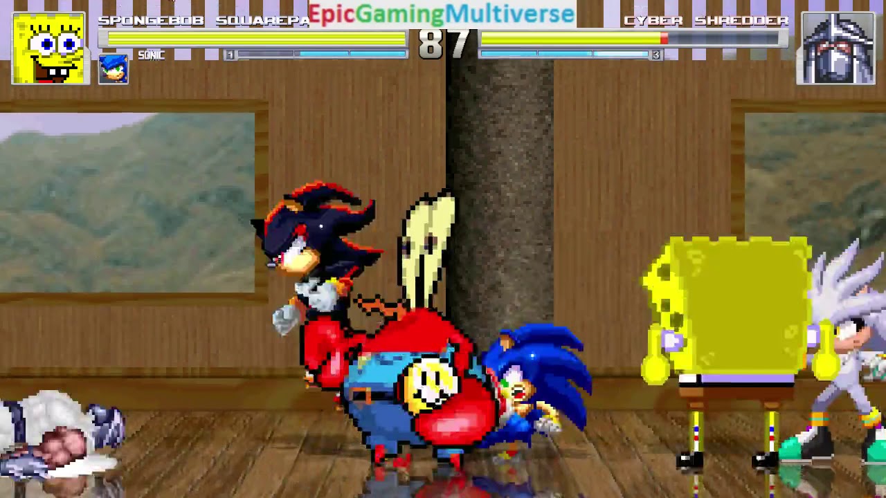 SpongeBob SquarePants And Sonic The Hedgehog Characters VS Cyber ...