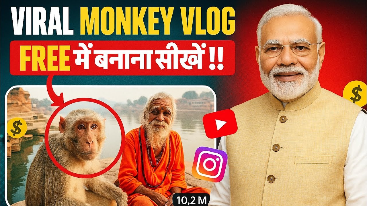 Viral Monkey AI Vlogs Video Kaise Banaye ? How To Make AI Monkey Vlog ...