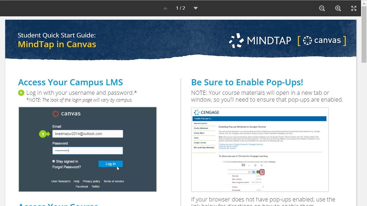 How to Use MindTap on Canvas - YouTube