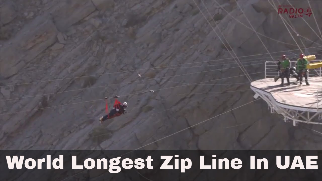 World's longest zip line | Longest Zip Line in the World opens In UAE ...